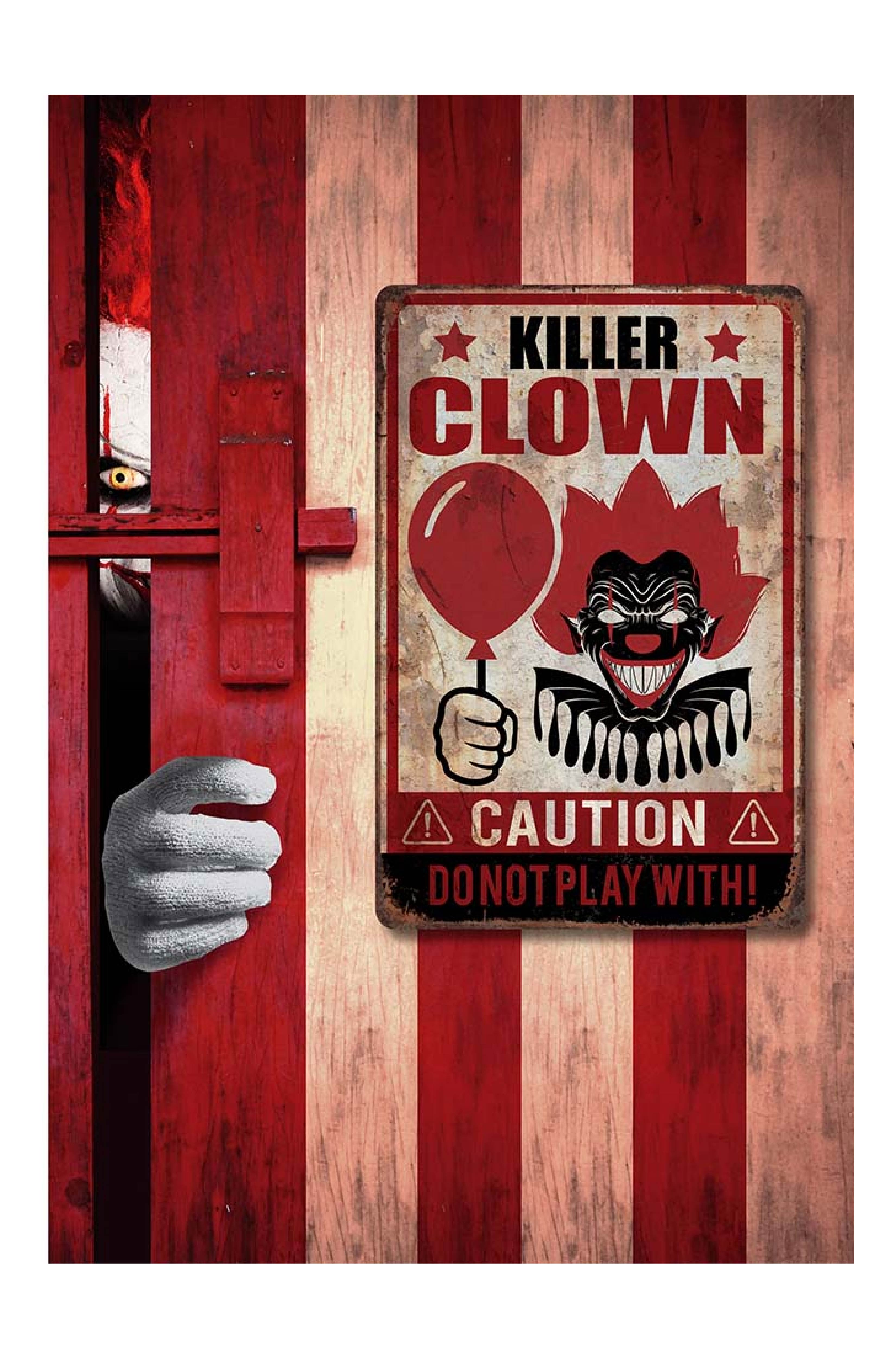 'KILLER CLOWN' SIGN 24X36 CM | PartyExperts